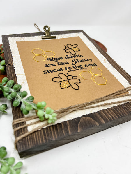 Kind Words Stitched Picture Sign – Rosies Boutique Haiti